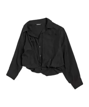 Balenciaga One-shoulder Long-sleeved Shirt - Black