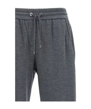 Brunello Cucinelli Elastic Waistband Drawstring Joggers - Grey