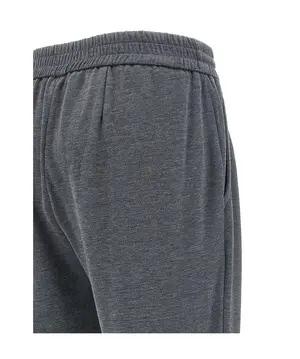 Brunello Cucinelli Elastic Waistband Drawstring Joggers - Grey