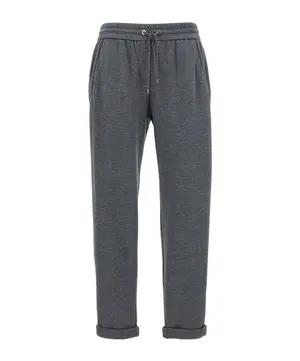 Brunello Cucinelli Brunello Cucinelli Elastic Waistband Drawstring Joggers Grey