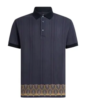 Etro Striped Short Sleeved Polo Shirt