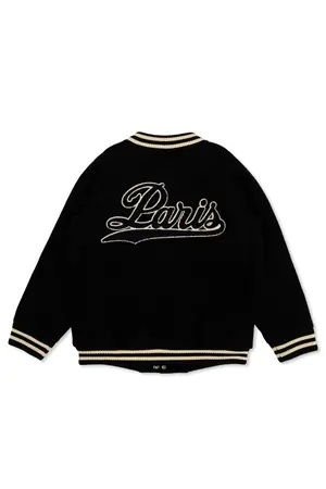 Bonpoint Varsity Bomber Jacket With Embroidered Details - Black