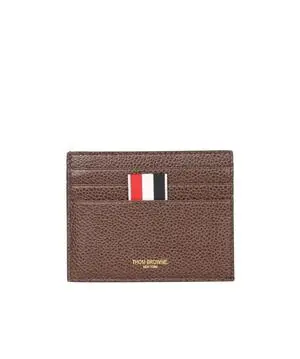 Thom Browne 4-bar Logo Printed Cardholder - Brown