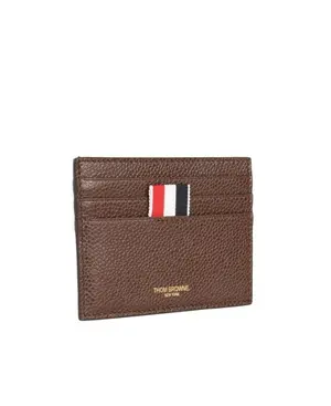 Thom Browne 4-bar Logo Printed Cardholder - Brown