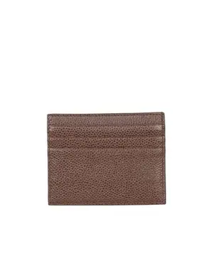 Thom Browne 4-bar Logo Printed Cardholder - Brown