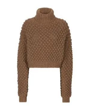 Dolce & Gabbana Hazelnut-stitch Turtleneck Sweater