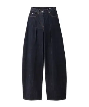 Jacquemus Jacquemus High-Waisted Curved Leg Jeans Deep Navy Blue