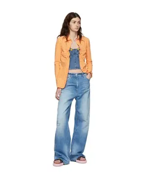 MSGM Gingham Shirt - Orange
