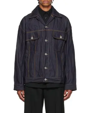 Bottega Veneta Denim Jacket With Contrast Stitching