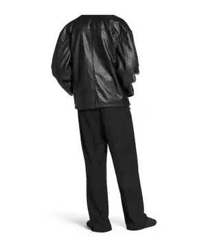 Balenciaga Nano Bb Zipped Leather Jacket