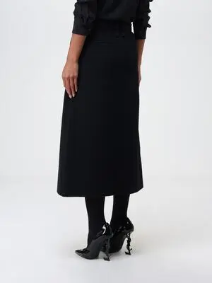Saint Laurent Wool-blend A-line Midi Skirt