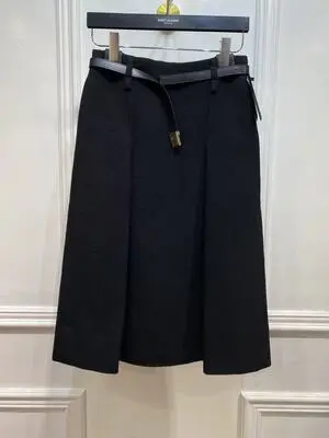 Saint Laurent Wool-blend A-line Midi Skirt