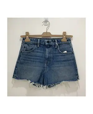 Alexander Wang High-rise Denim Shorts With Raw Edge Hem