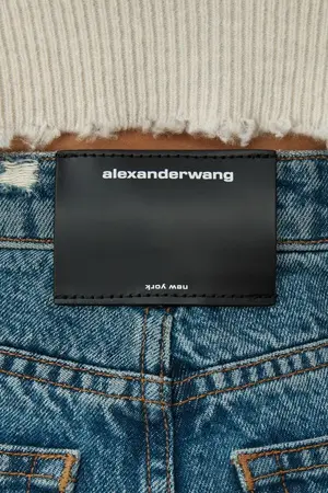 Alexander Wang High-rise Denim Shorts With Raw Edge Hem