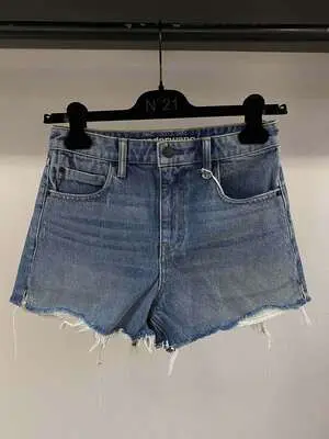 Alexander Wang High-rise Denim Shorts With Raw Edge Hem