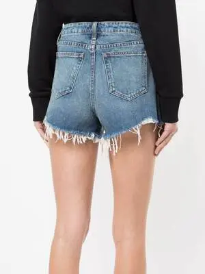 Alexander Wang High-rise Denim Shorts With Raw Edge Hem