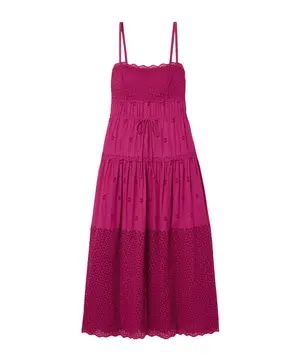 Ulla Johnson Embroidered Detail Slip Dress - Red