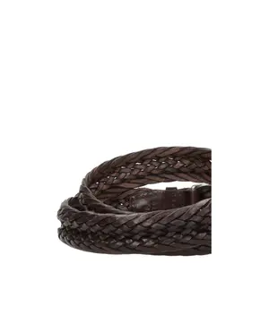 ORTIGNI Braided Leather Belt - Black