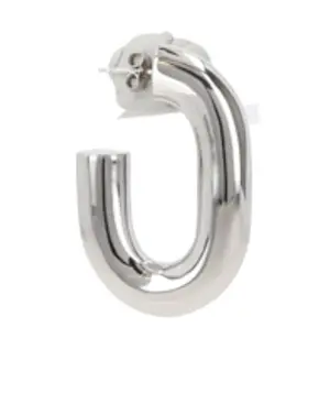 Rabanne Silver Link Hoop Earrings - Gray