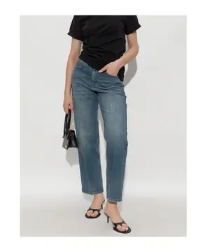 Victoria Beckham Logo Patch Straight-leg Jeans