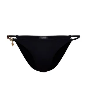 Versace Greek Key Embellished Bikini Bottoms - Black