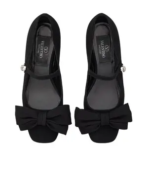 Valentino Garavani Bow Detail Ballerinas - Black