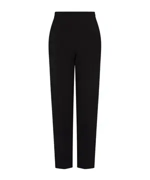 Emporio Armani High-waisted Side Zip Pants - Black