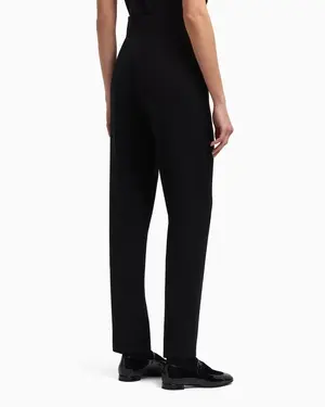 Emporio Armani High-waisted Side Zip Pants - Black