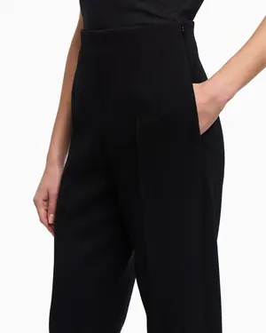 Emporio Armani High-waisted Side Zip Pants - Black
