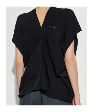 MAISON MARGIELA Short Sleeve V-neck Top