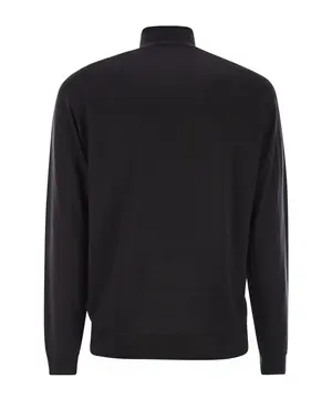John Smedley Barrow High Neck Zip-up Knitwear - Black