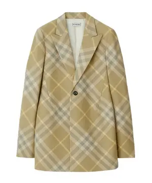 Burberry Checked Tailored Single-breasted Blazer - Brown