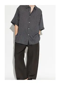 Studio Nicholson Short-sleeves Denim Shirt - Black