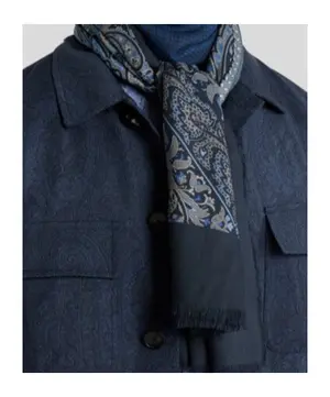 Etro Paisley And Check Motif Scarf