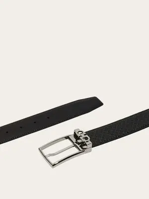 FERRAGAMO Gancini Motif Leather Belt