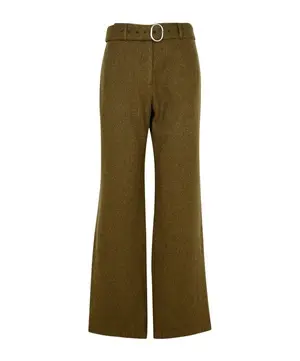 JIL SANDER Belted Flannel Trousers