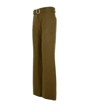JIL SANDER Belted Flannel Trousers