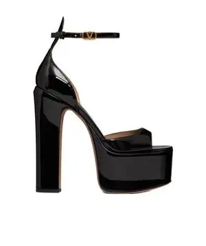 Valentino Garavani Tan-go Patent Leather Platform Sandals