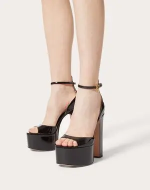 Valentino Garavani Tan-go Patent Leather Platform Sandals