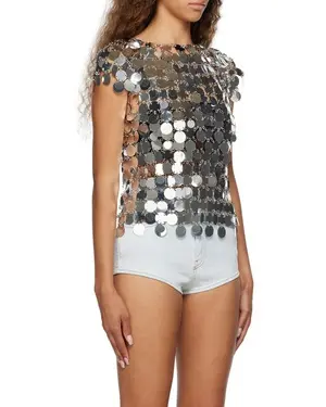 Rabanne Round Discs Embellished Top