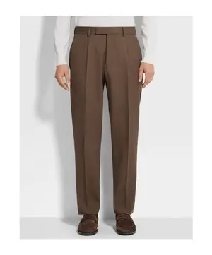 Zegna Pleated Tailored Trousers - Brown