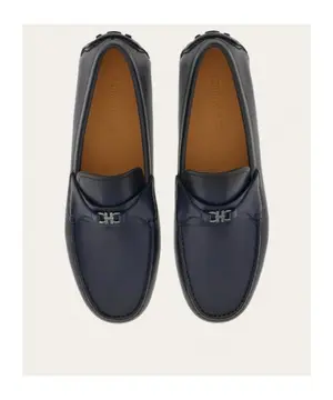 FERRAGAMO Logo Horsebit Loafers - Black