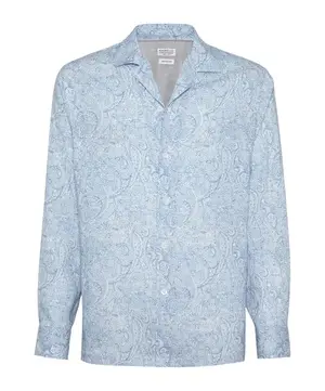 Brunello Cucinelli Long-sleeved Curved Hem Shirt
