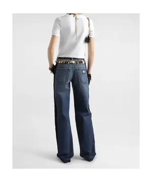 Dolce & Gabbana Lace Detailed Jeans - Blue