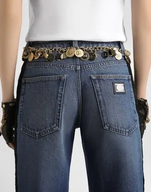 Dolce & Gabbana Lace Detailed Jeans - Blue
