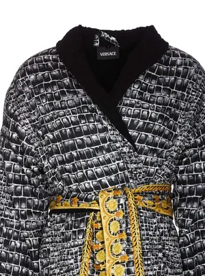 Versace Printed Belted Bathrobe