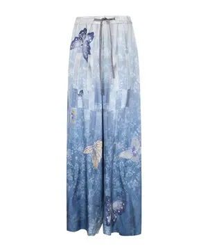 PIERRE-LOUIS MASCIA Printed Wide Leg Pants