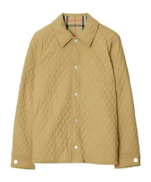 Burberry Quilted Reversible Jacket With Plaid - Flaxen