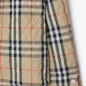 Burberry Quilted Reversible Jacket With Plaid - Flaxen