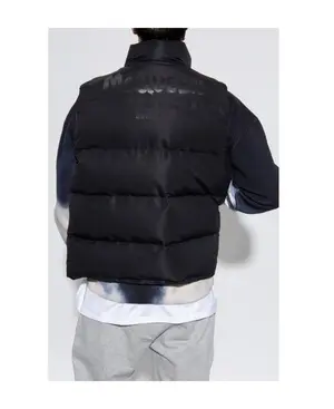 Alexander McQueen Stand Collar Logo Printed Zipped Jacket